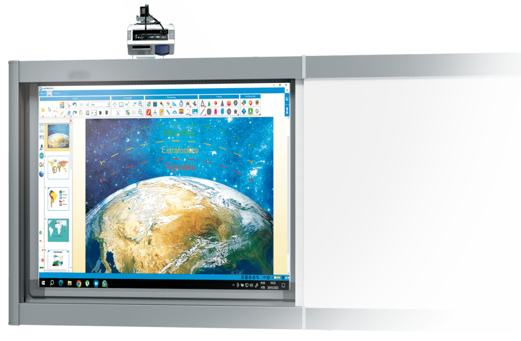 Lousa Retrátil MOVPLAN TouchPro | Digital + Convencional